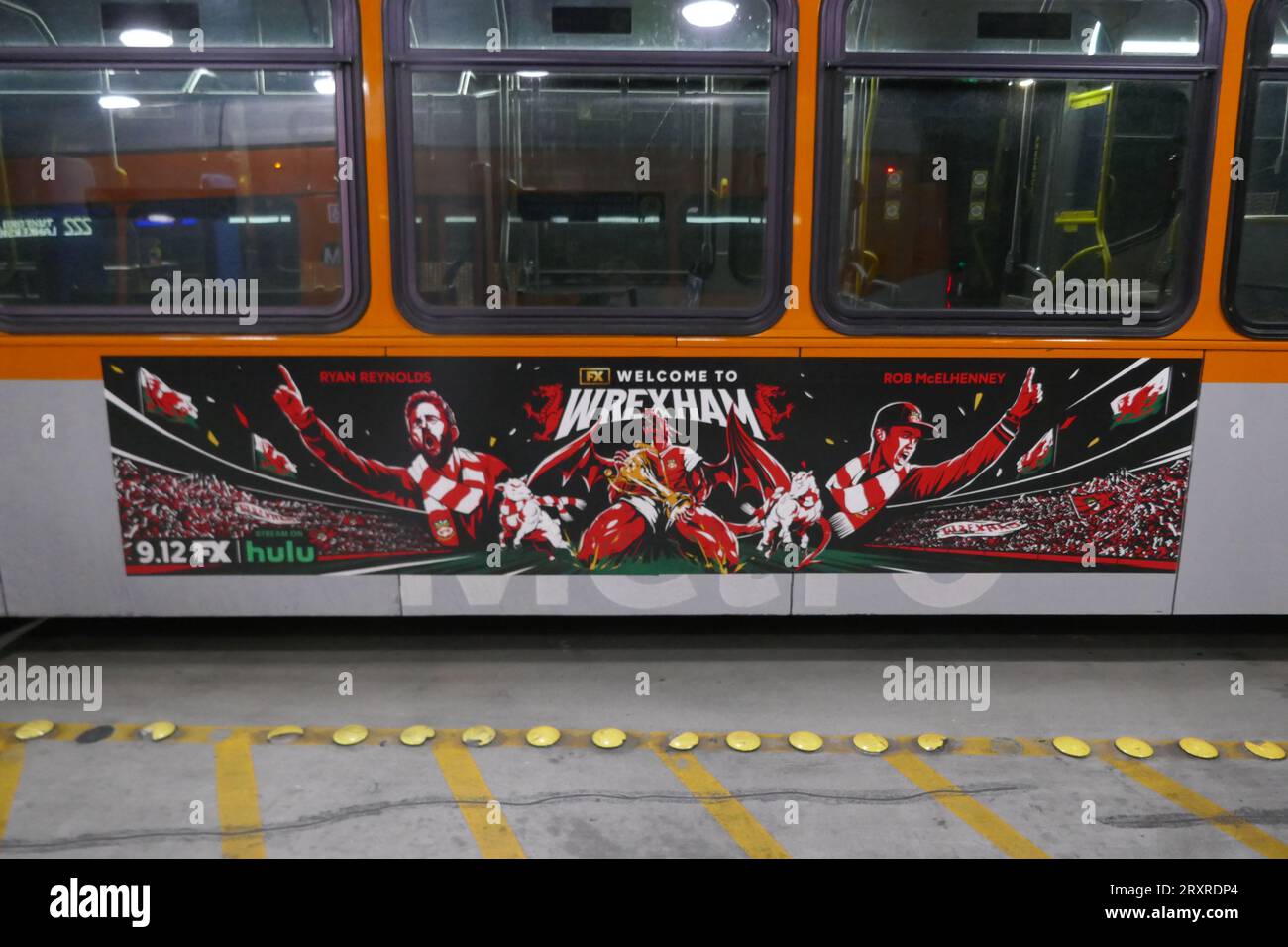 Los Angeles, California, USA 22nd September 2023 Welcome to Wrexham Bus ...