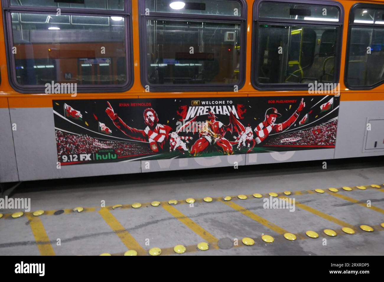 Los Angeles, California, USA 22nd September 2023 Welcome to Wrexham Bus ...
