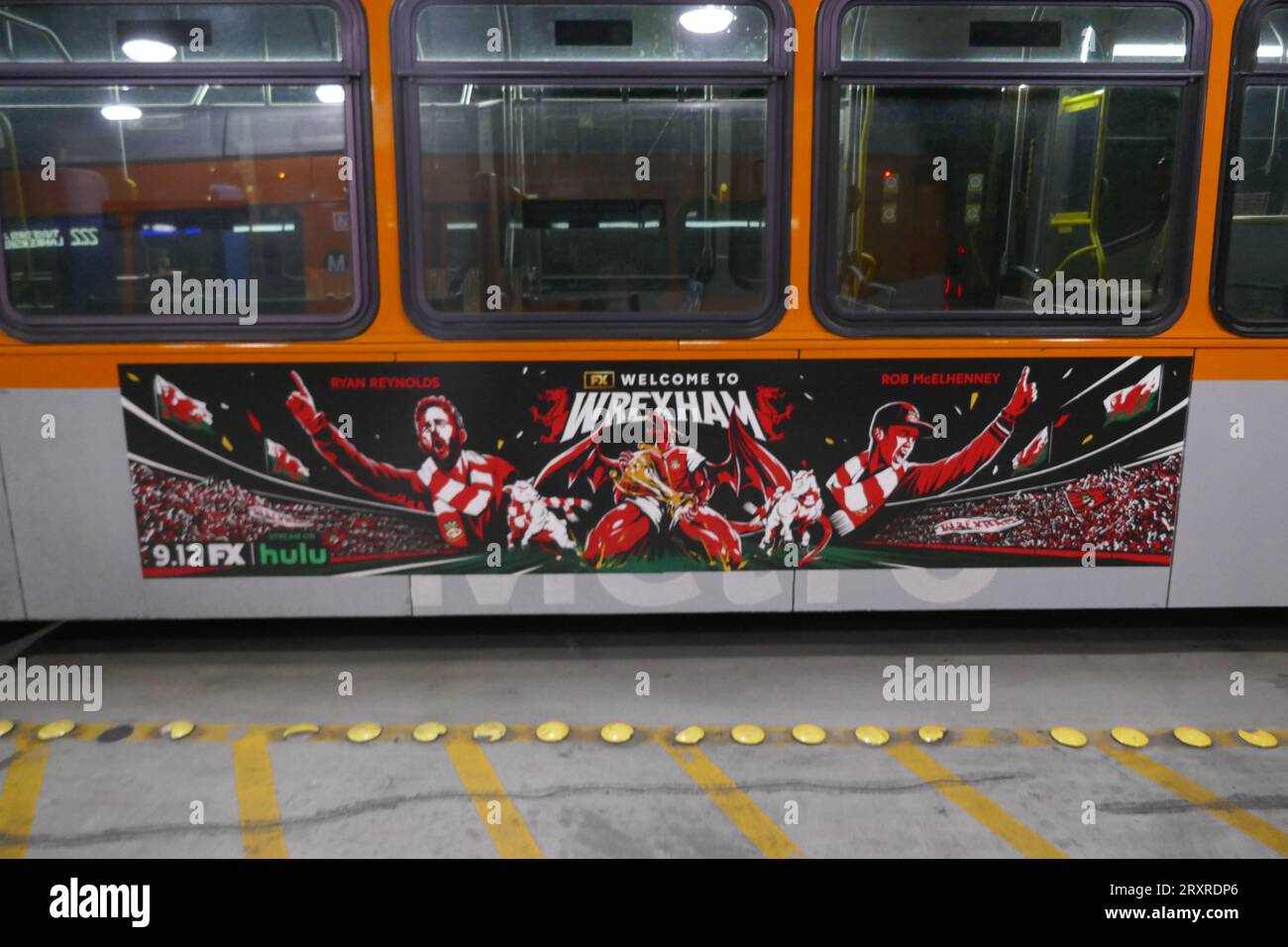 Los Angeles, California, USA 22nd September 2023 Welcome to Wrexham Bus ...