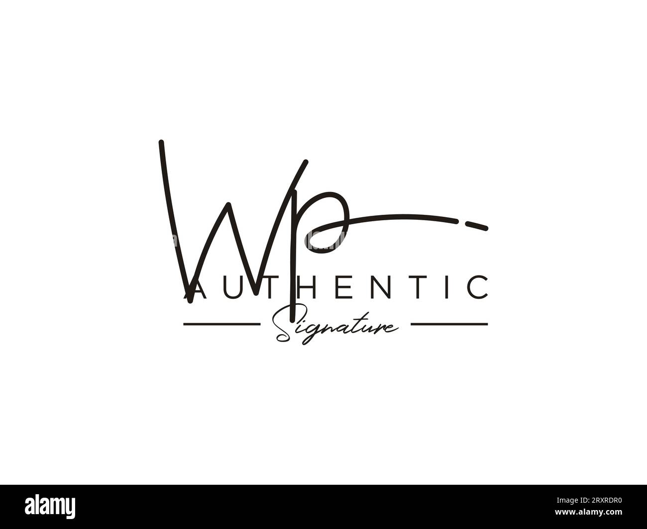 WP Signature Logo Template Vector Stock Vector Image & Art - Alamy