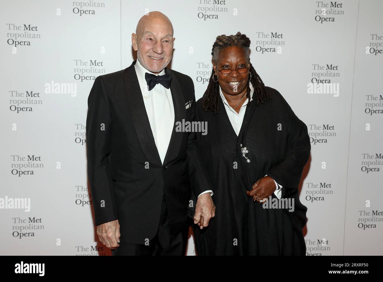 Actors Patrick Stewart, left, and Whoopi Goldberg attend the ...
