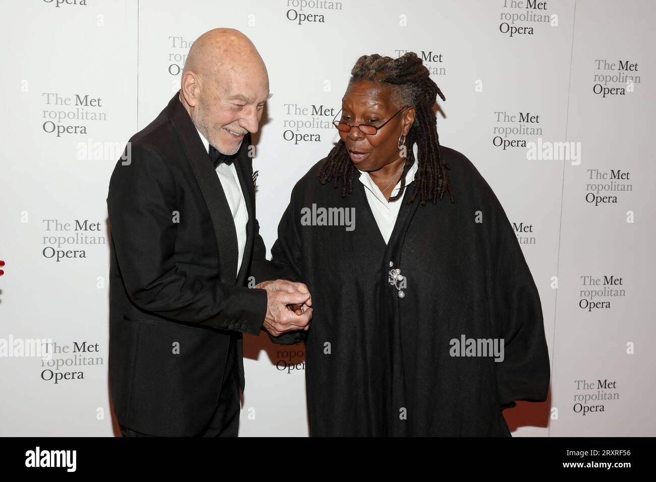 Actors Patrick Stewart, left, and Whoopi Goldberg attend the ...