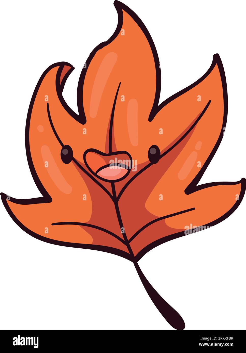 autumn kawaii leaf Stock Vector Image & Art - Alamy