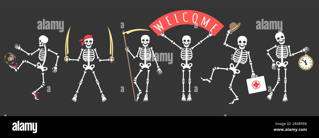 Funny skeleton collection Stock Vector Image & Art - Alamy