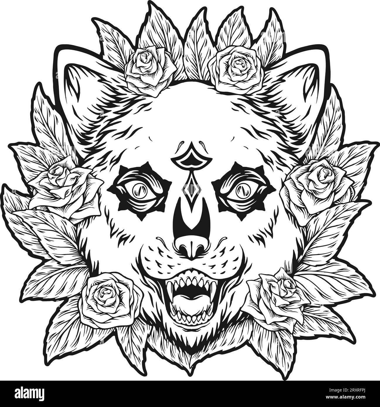 Vector illustration evil teddy bear Black and White Stock Photos ...