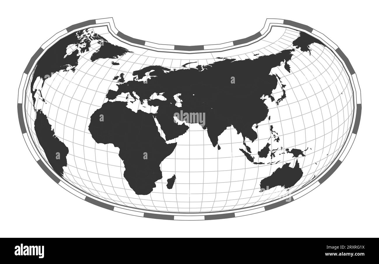 Vector world map. Armadillo projection. Plain world geographical map ...