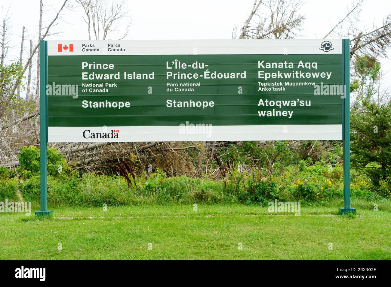 Trilingual sign at the entrance of Stanhope National Park, Prince ...
