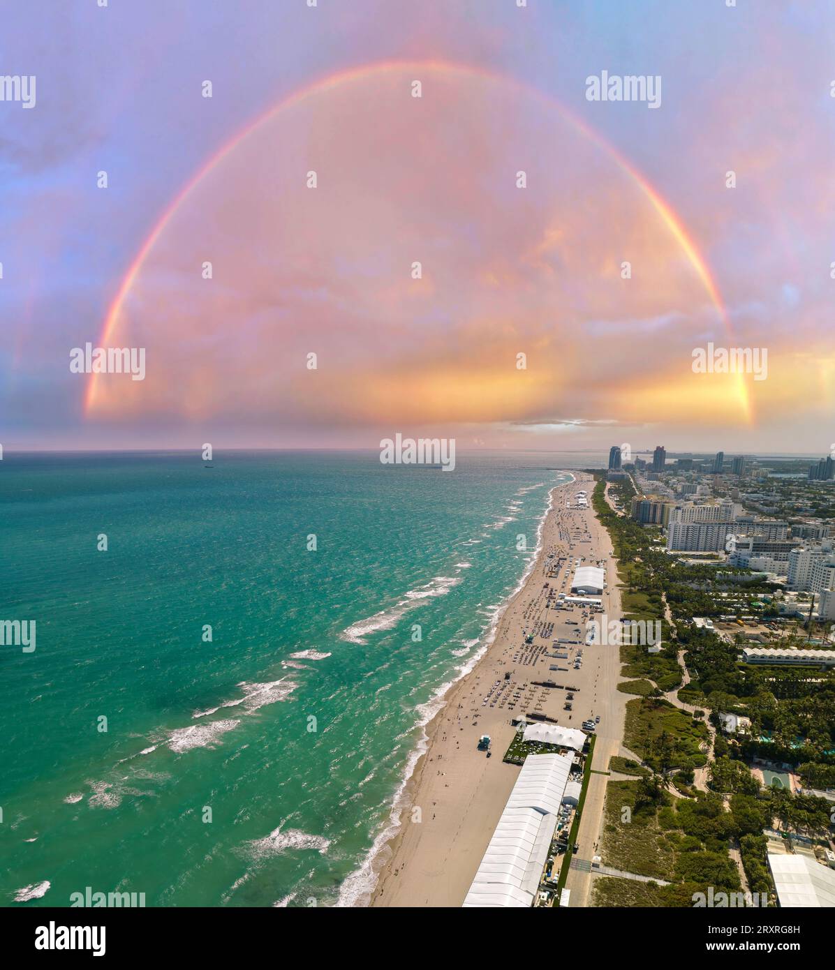 Miami lifeguard beach umbrella hi-res stock photography and images - Alamy