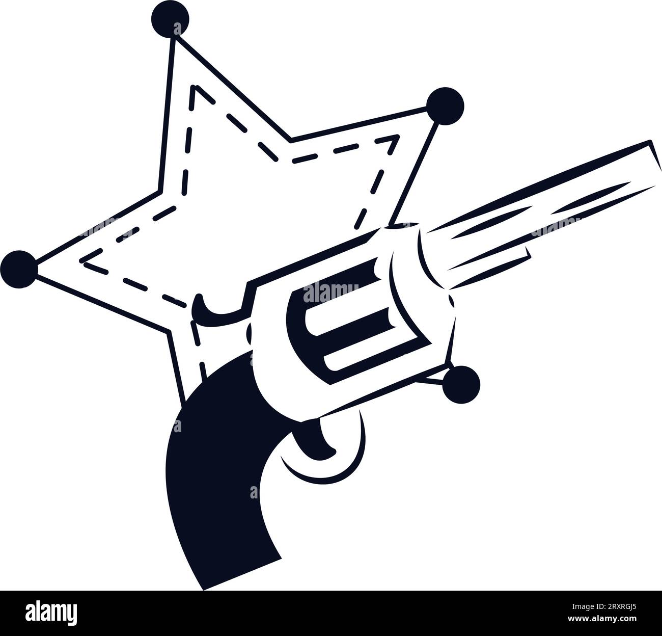 cowboy hand draw sheriff gun and star Stock Vector Image & Art - Alamy