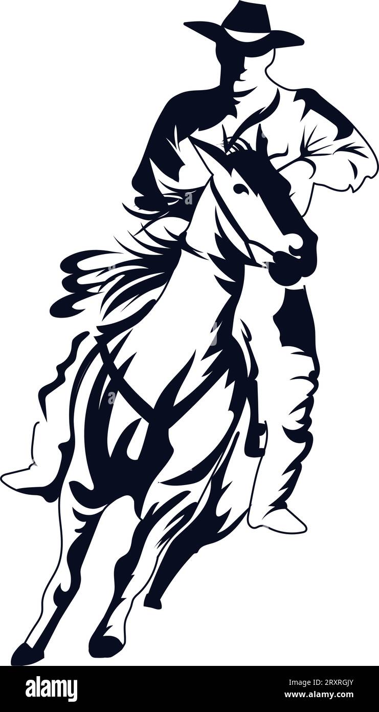 cowboy hand draw and horse Stock Vector Image & Art - Alamy