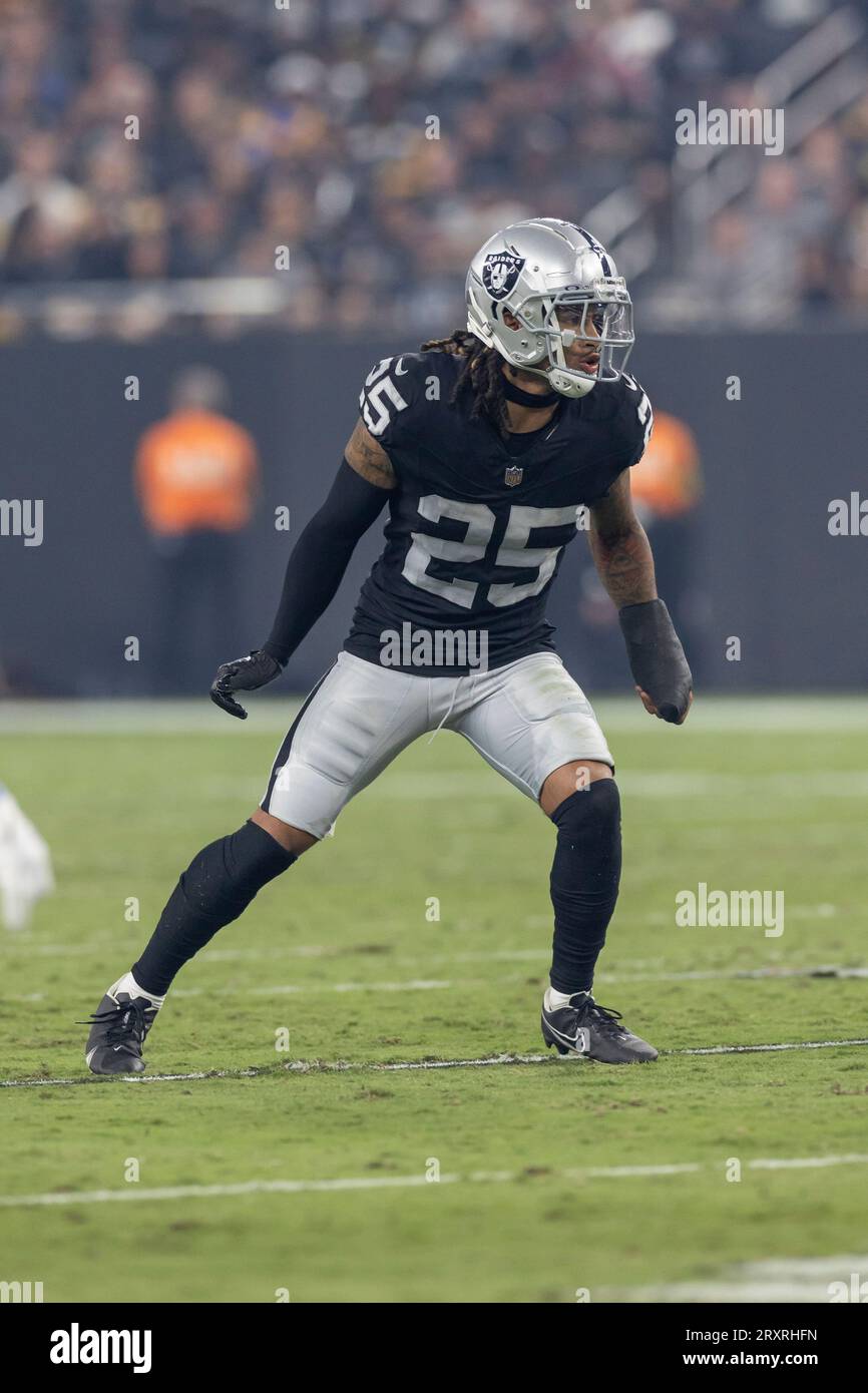 Las Vegas Raiders safety Tre'von Moehrig (25) against the Pittsburgh ...