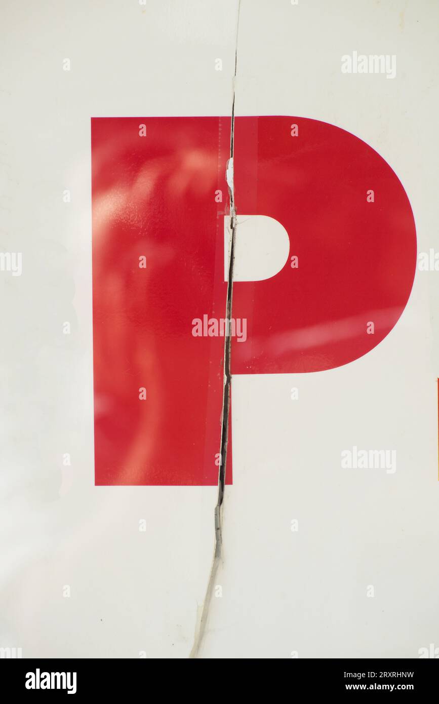 Old worn letter P showing its age, pattern, lines and boldly grabbing ...