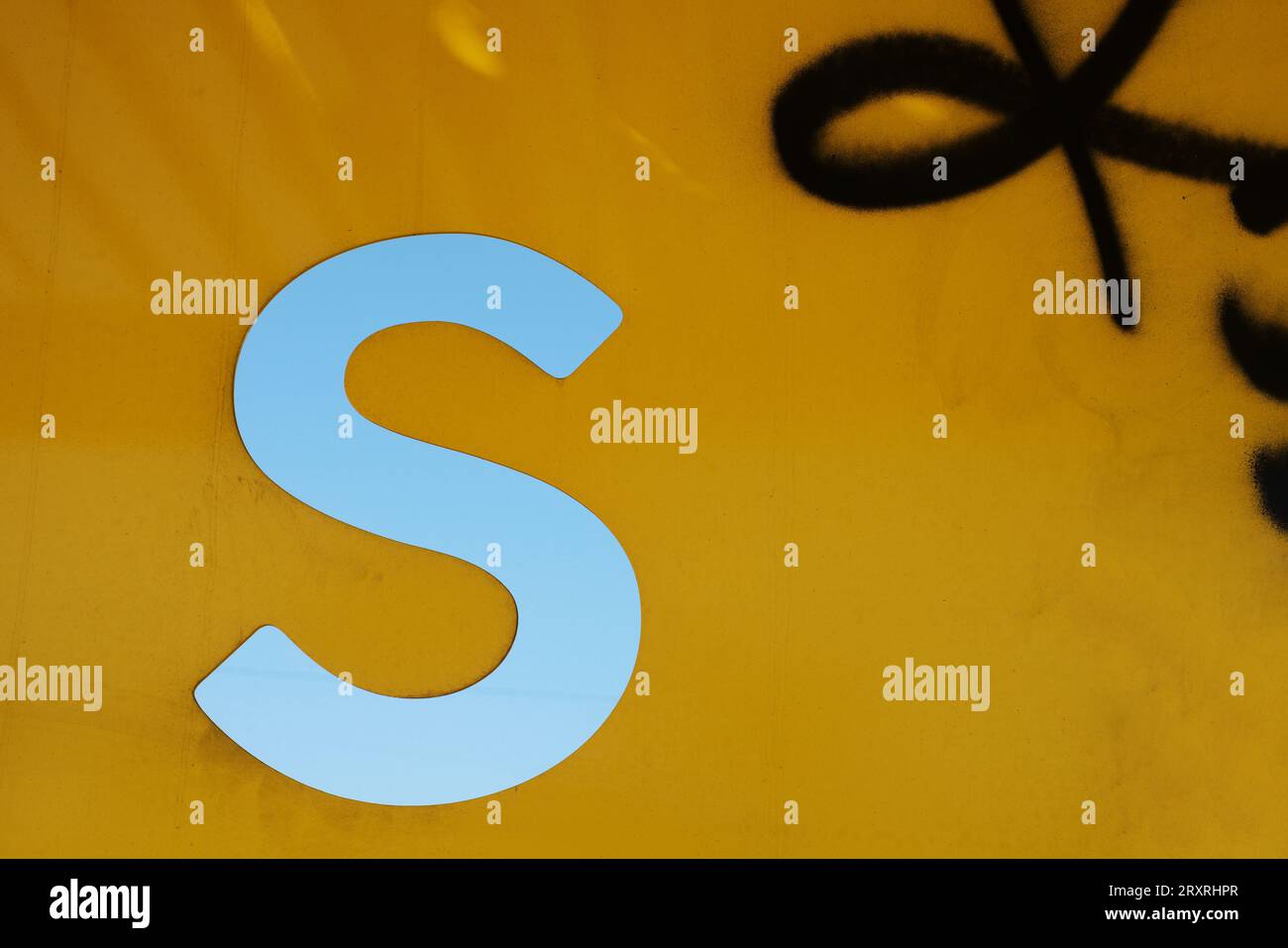 Old worn letter S, showing its age, pattern, lines and boldly grabbing ...