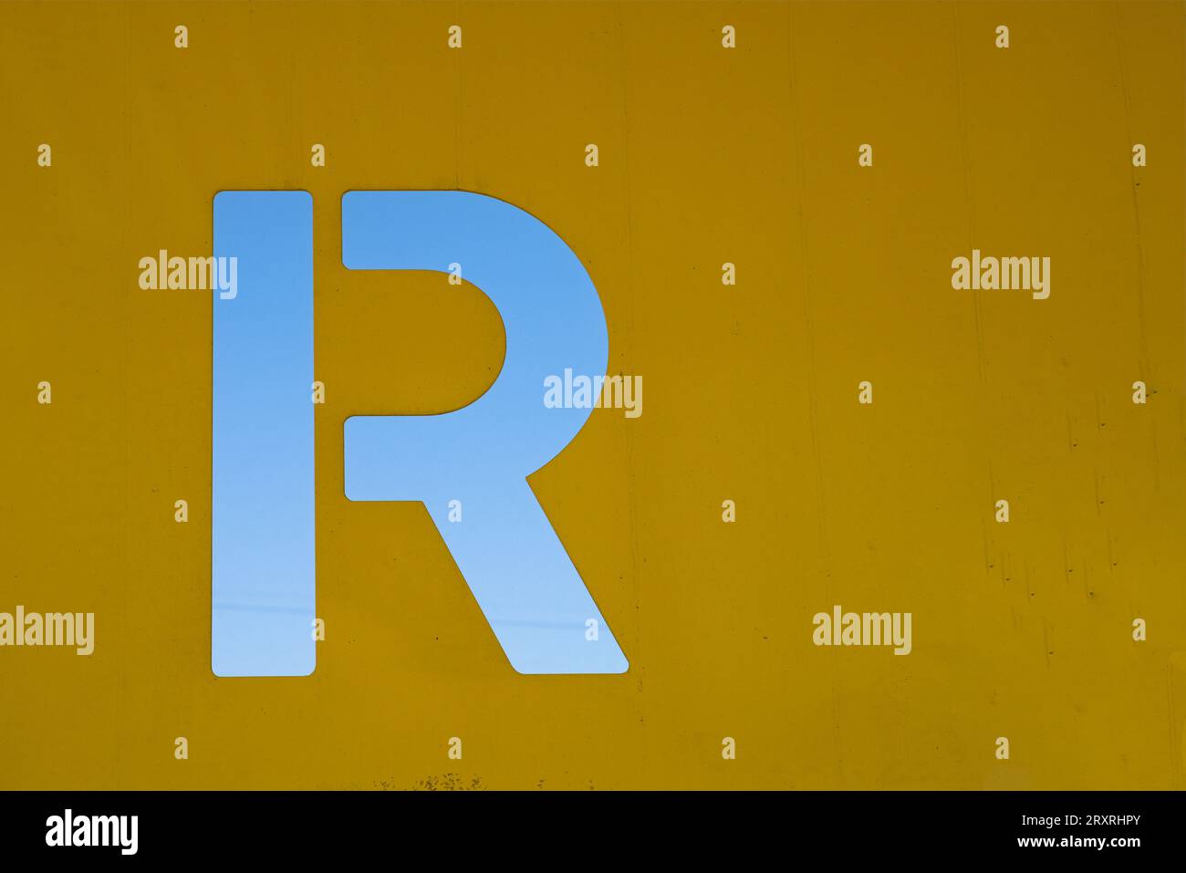 Old worn letter R, showing its age, pattern, lines and boldly grabbing ...