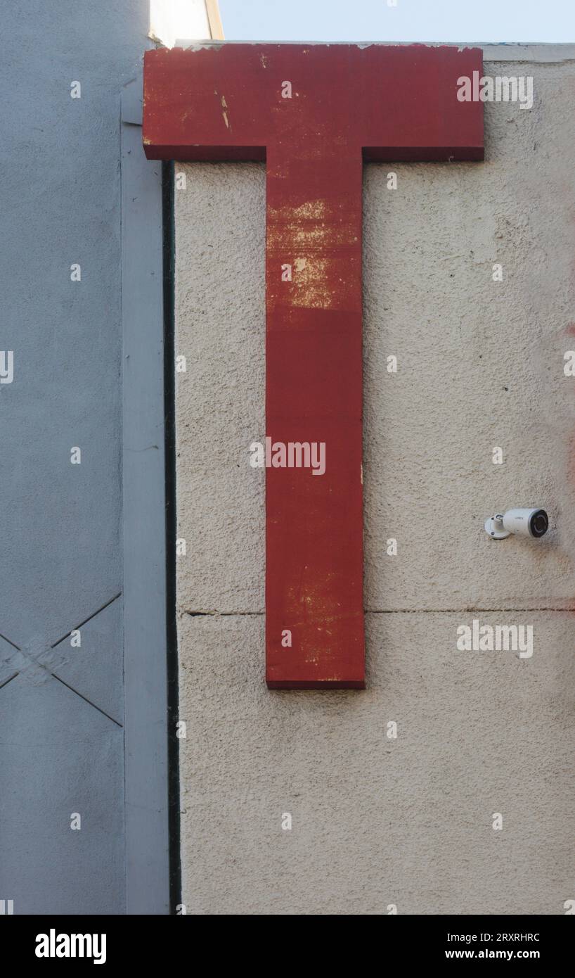 Old worn letter T, showing its age, pattern, lines and boldly grabbing ...