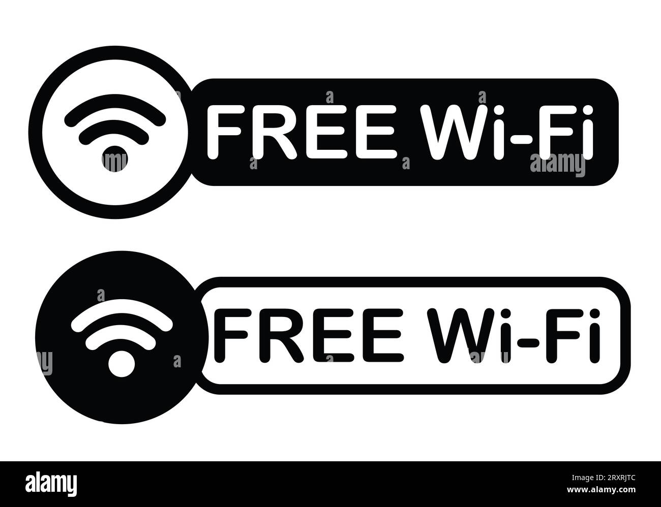 Free WiFi label. Free WiFi Sign. Free Wi-Fi connection area symbol ...