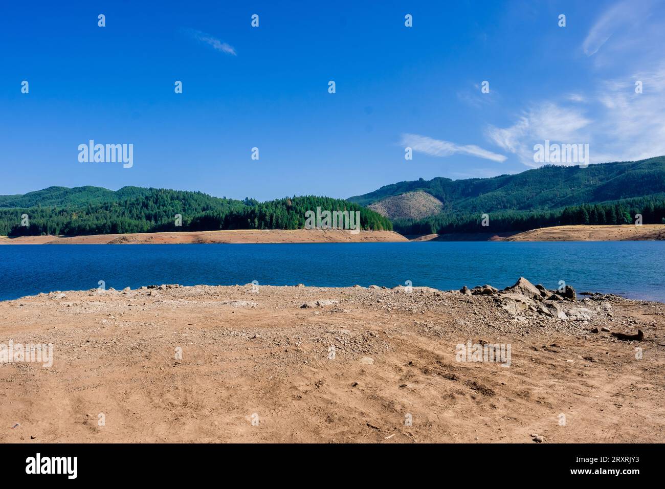 Low Water Levels at an Oregon Reservoir Stock Photo - Alamy