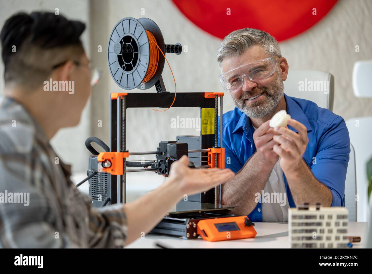 Architects making house model using 3D printer, FDM technology for ...