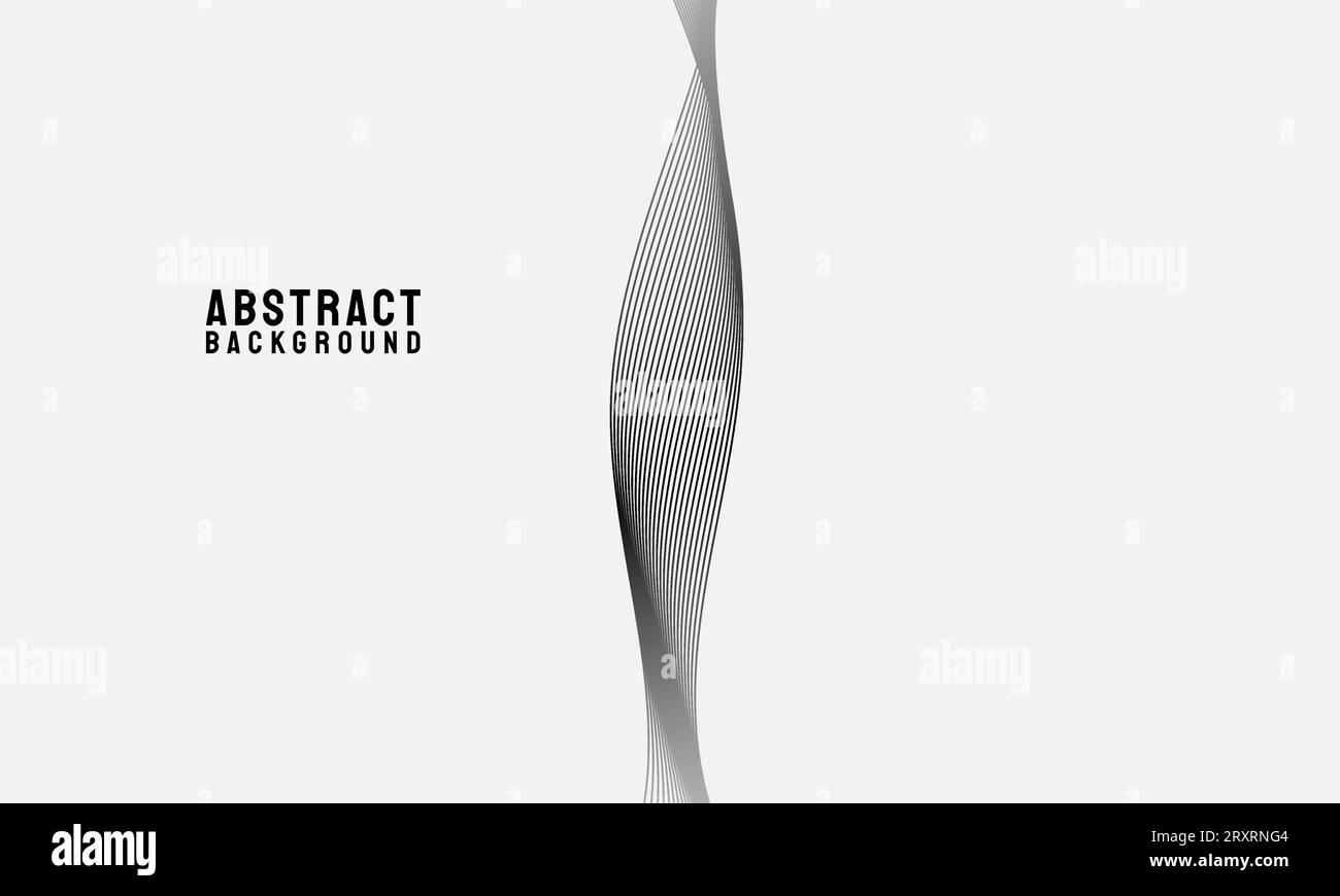 Abstract curve line art on white background isolated. Design element ...