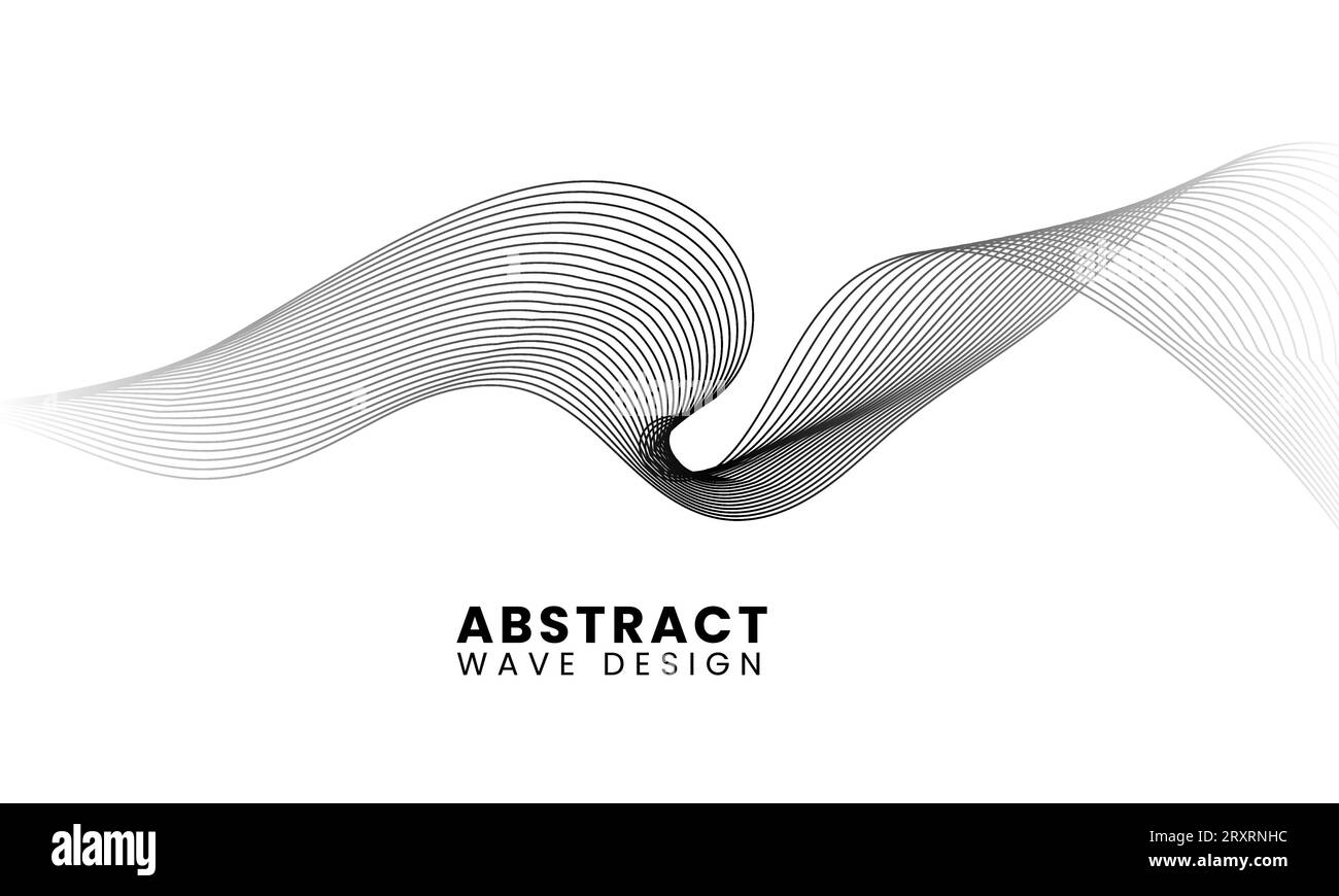 Composition of smooth dynamic wave line background on monochrome colors ...