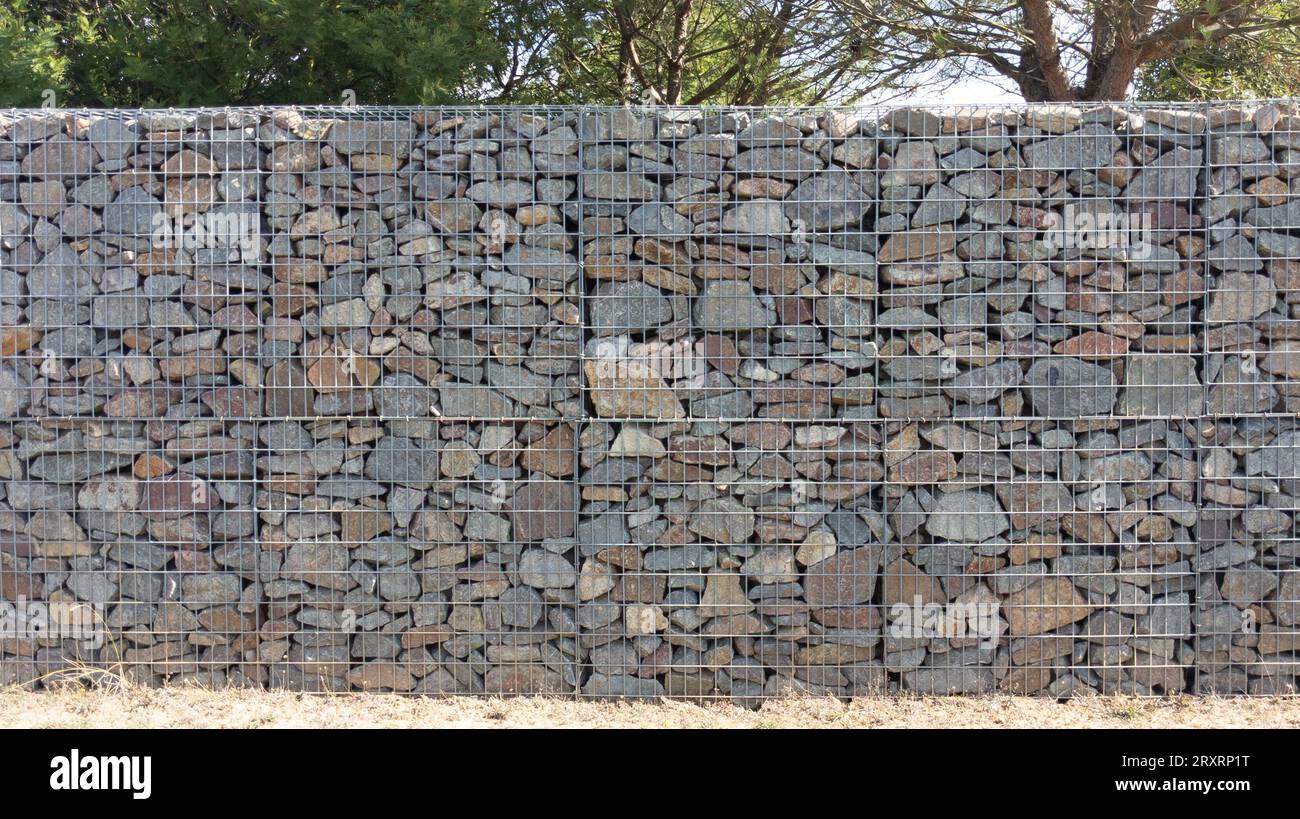 stone textured fence gabion steel metal grated stone wall basket made ...