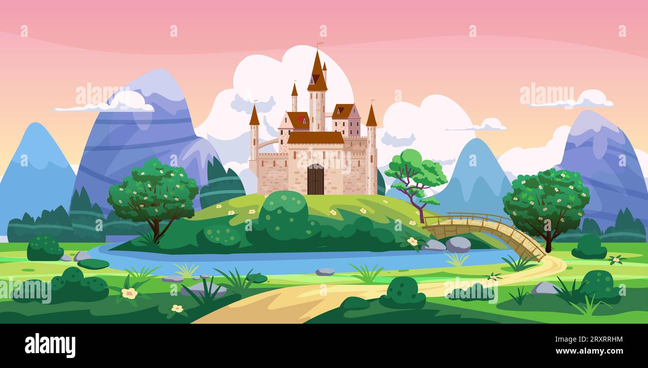 Fantasy Castle Landscape Backgrounds