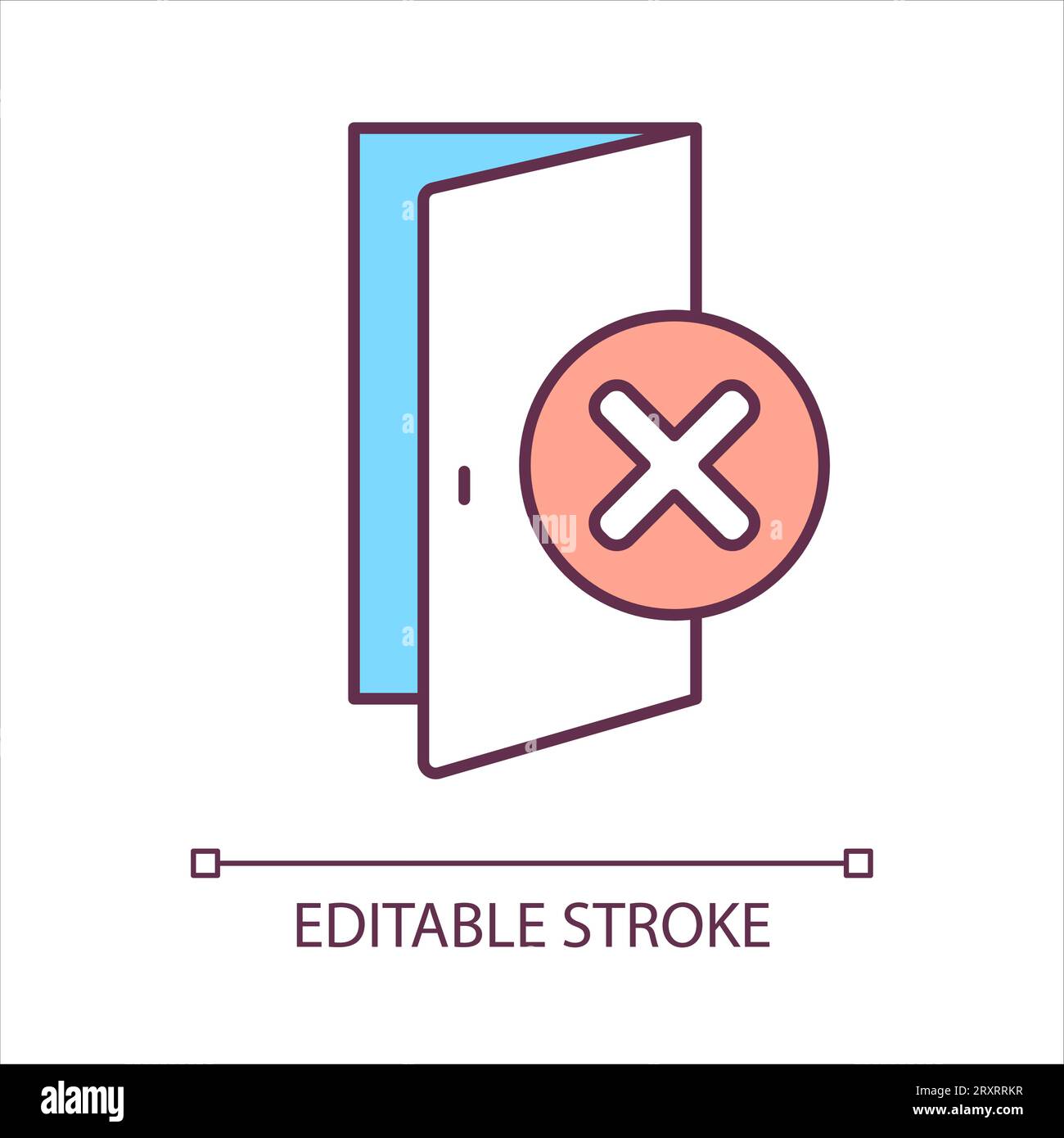 2D thin linear colorful be unable to leave home icon Stock Vector Image ...