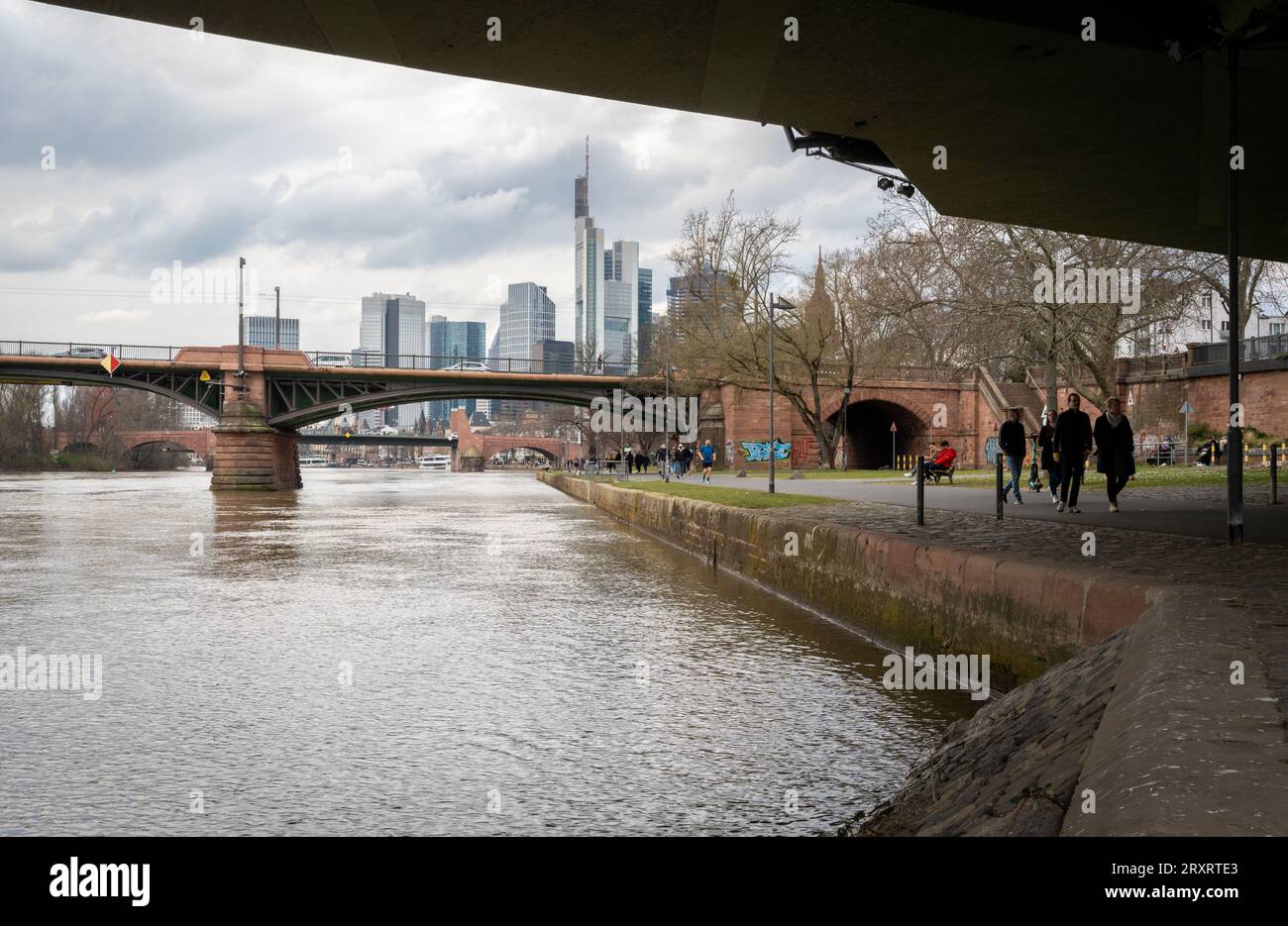 The Frankfurt German Skyline on a Spring Day Stock Photo - Alamy