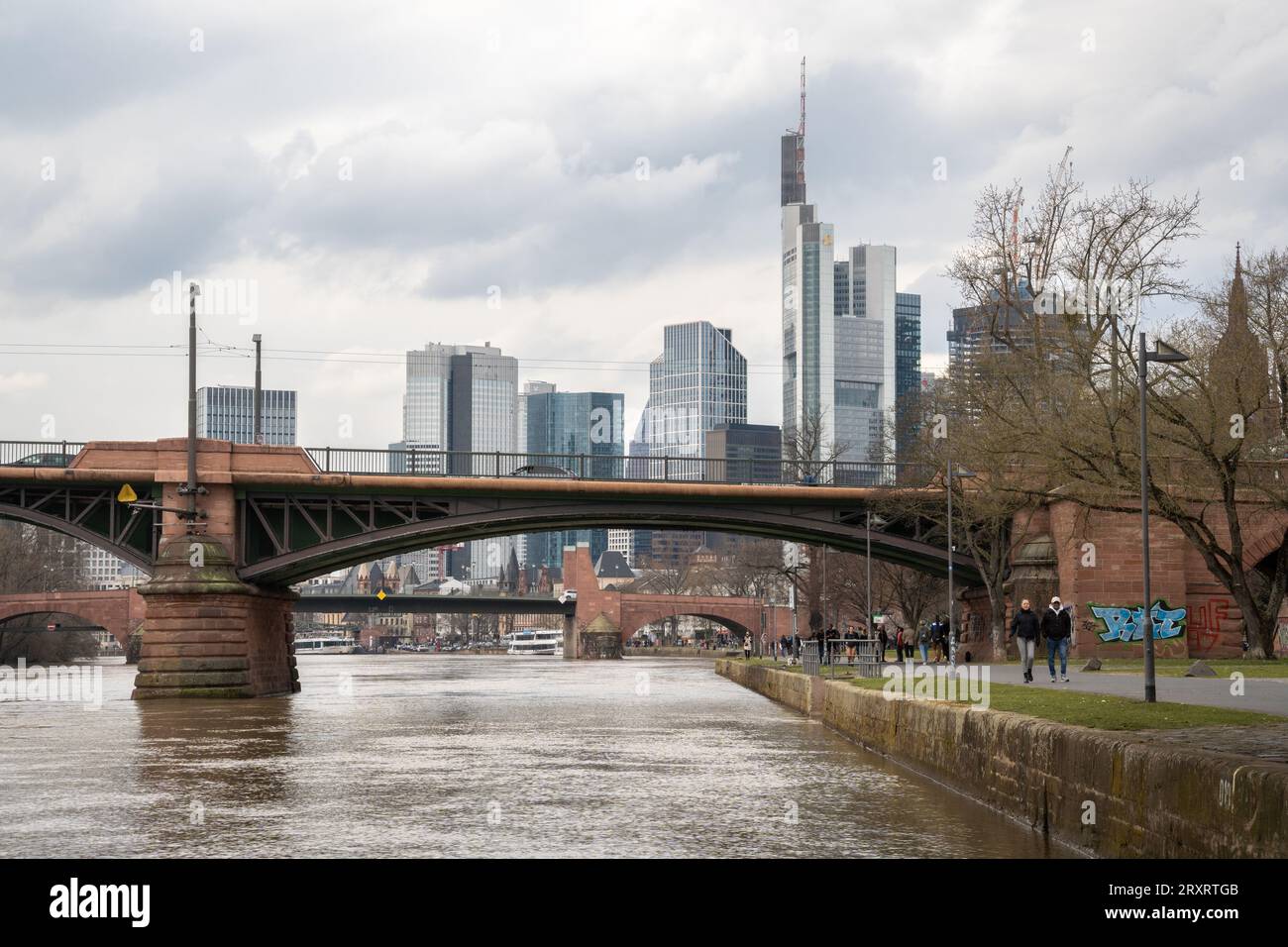 The Frankfurt German Skyline on a Spring Day Stock Photo - Alamy