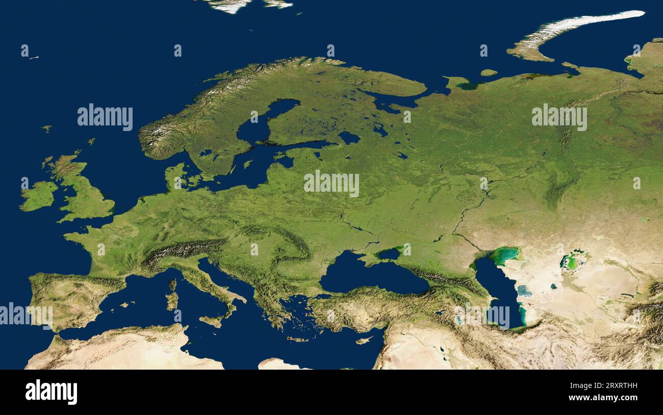 Europe map detailed satellite hi-res stock photography and images - Alamy