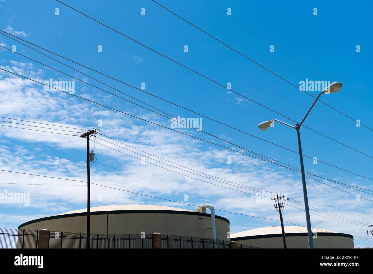 electricity power lines wire. wire producing energy. voltage ...