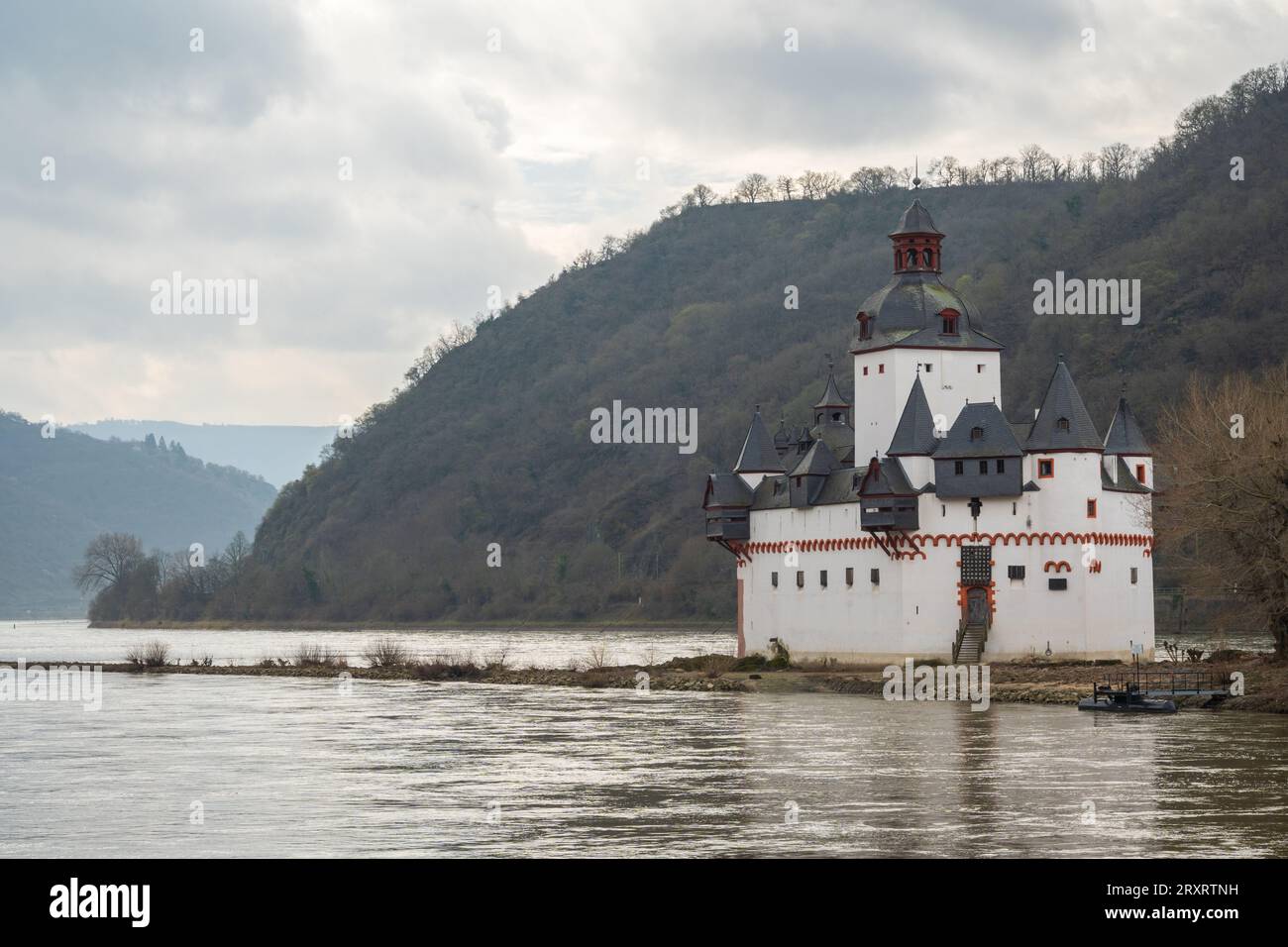The Pfalzgrafenstein Castle in Kaub, Rhineland-Palatinate, Germany ...