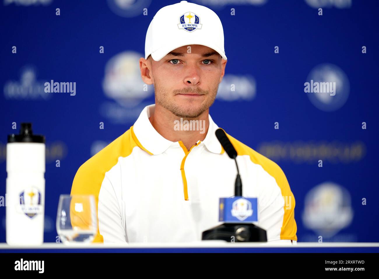 Team Europe's Nicolai Hojgaard during a press conference at the Marco ...