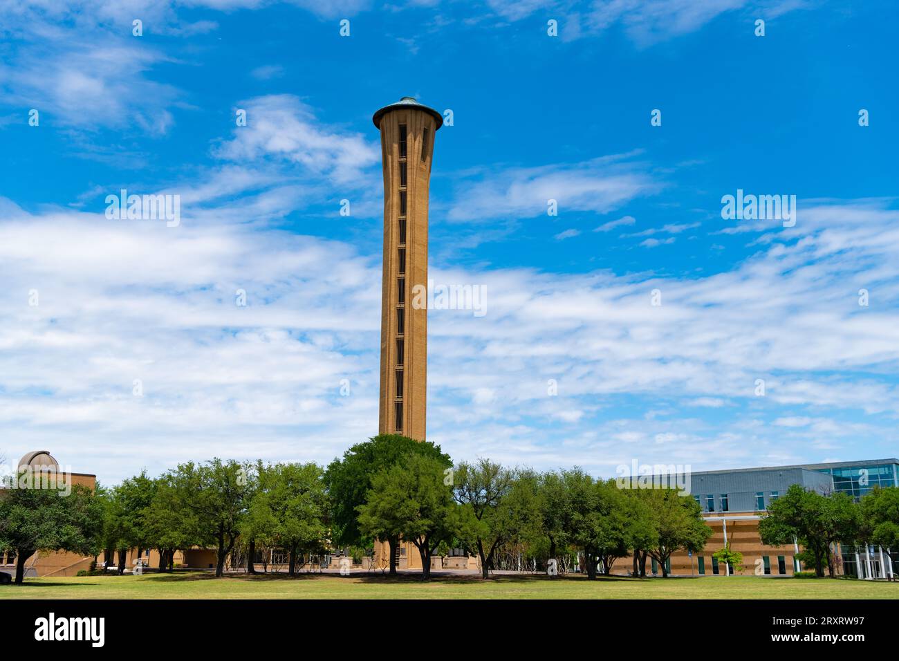 architectural tower landmark. tower in dallas university campus outdoor ...