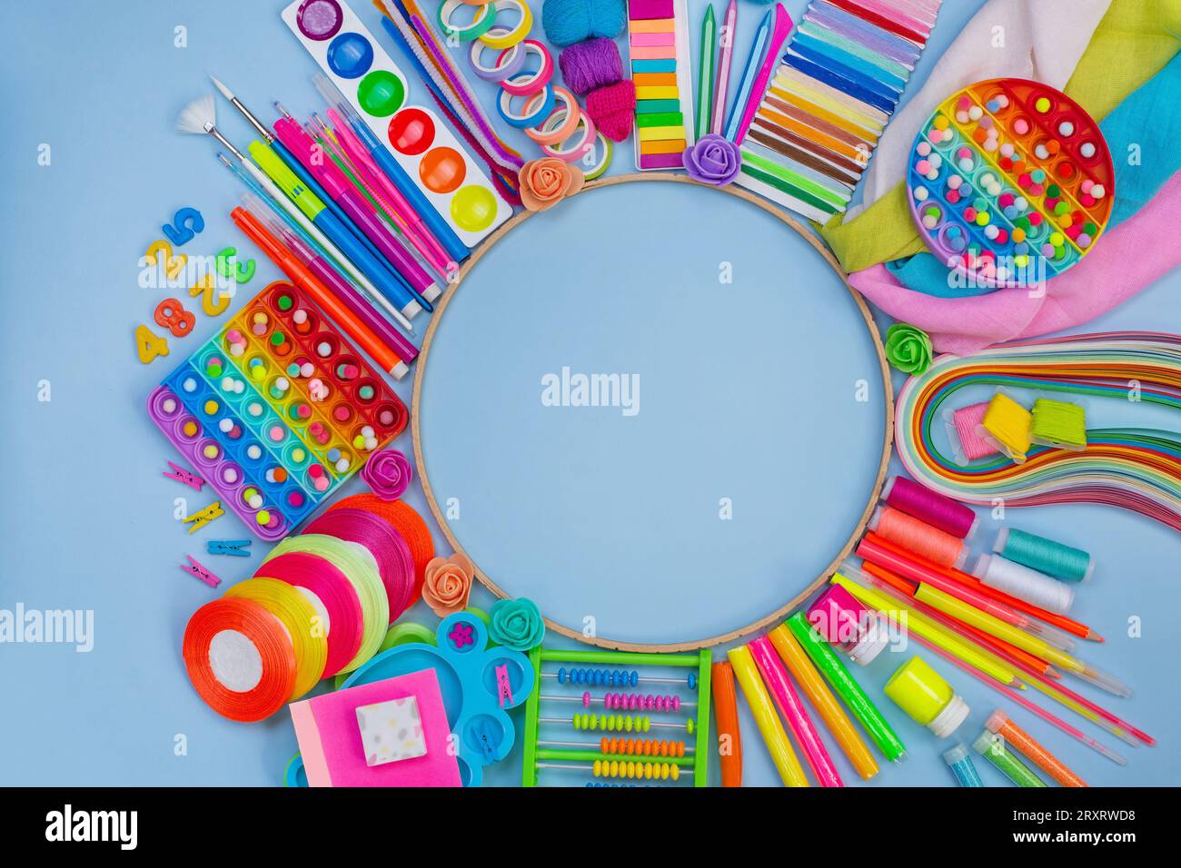 Stationery for teaching children to draw. Kids school supplies in the ...