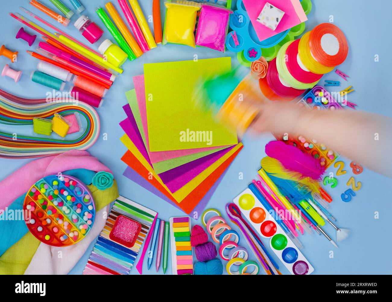 Hands creating handmade works. Female artisan artist crafts creator ...