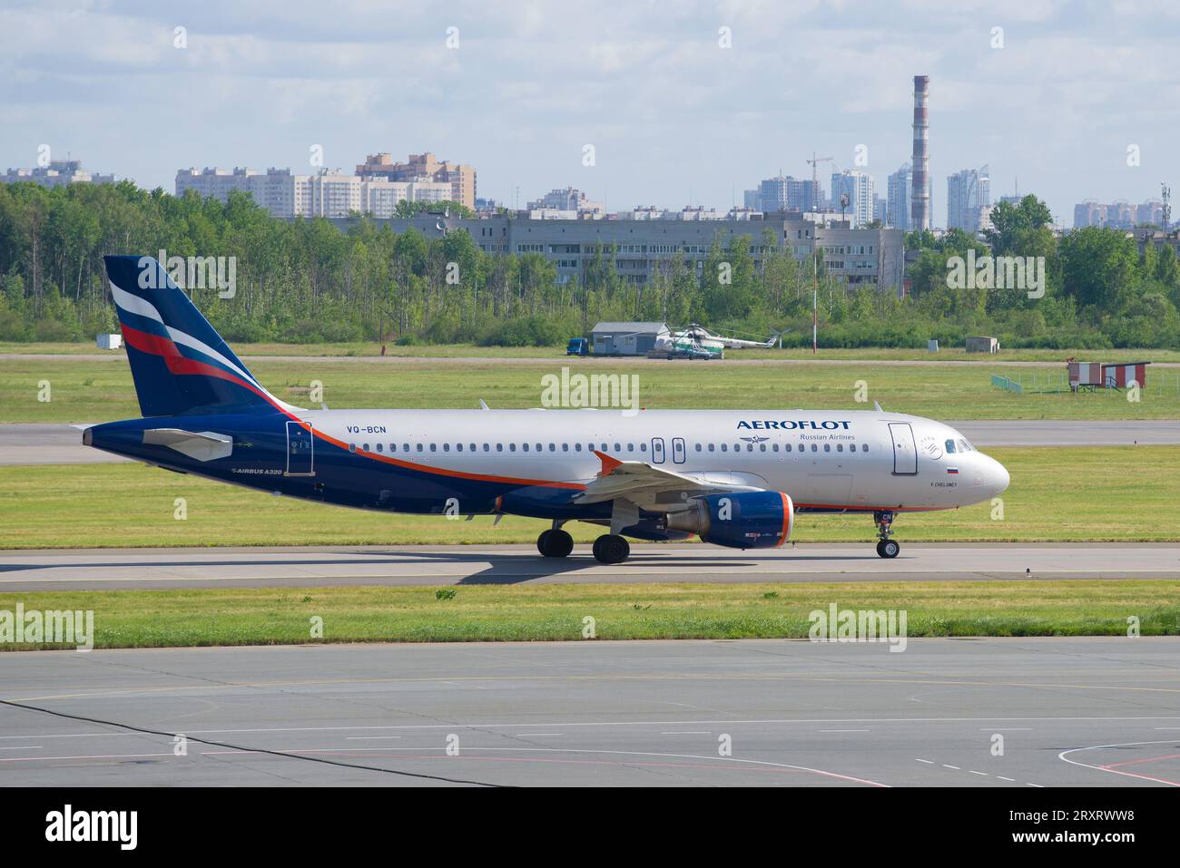 ST. PETERSBURG, RUSSIA - JUNE 20, 2018: The Airbus A320 "Vladimir ...