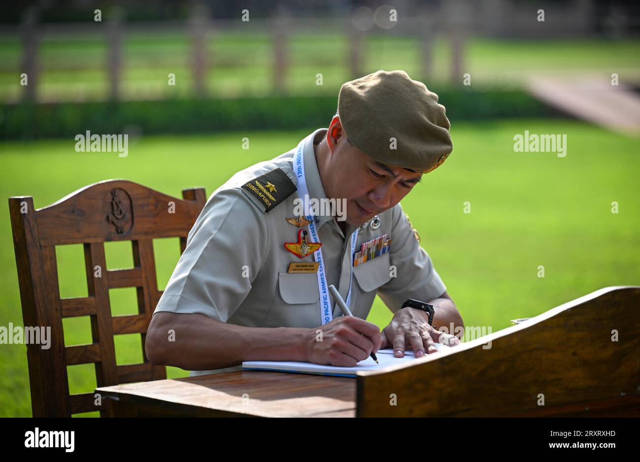 NEW DELHI, INDIA - SEPTEMBER 26: Tan Cheng Kwee from Singapore Army ...