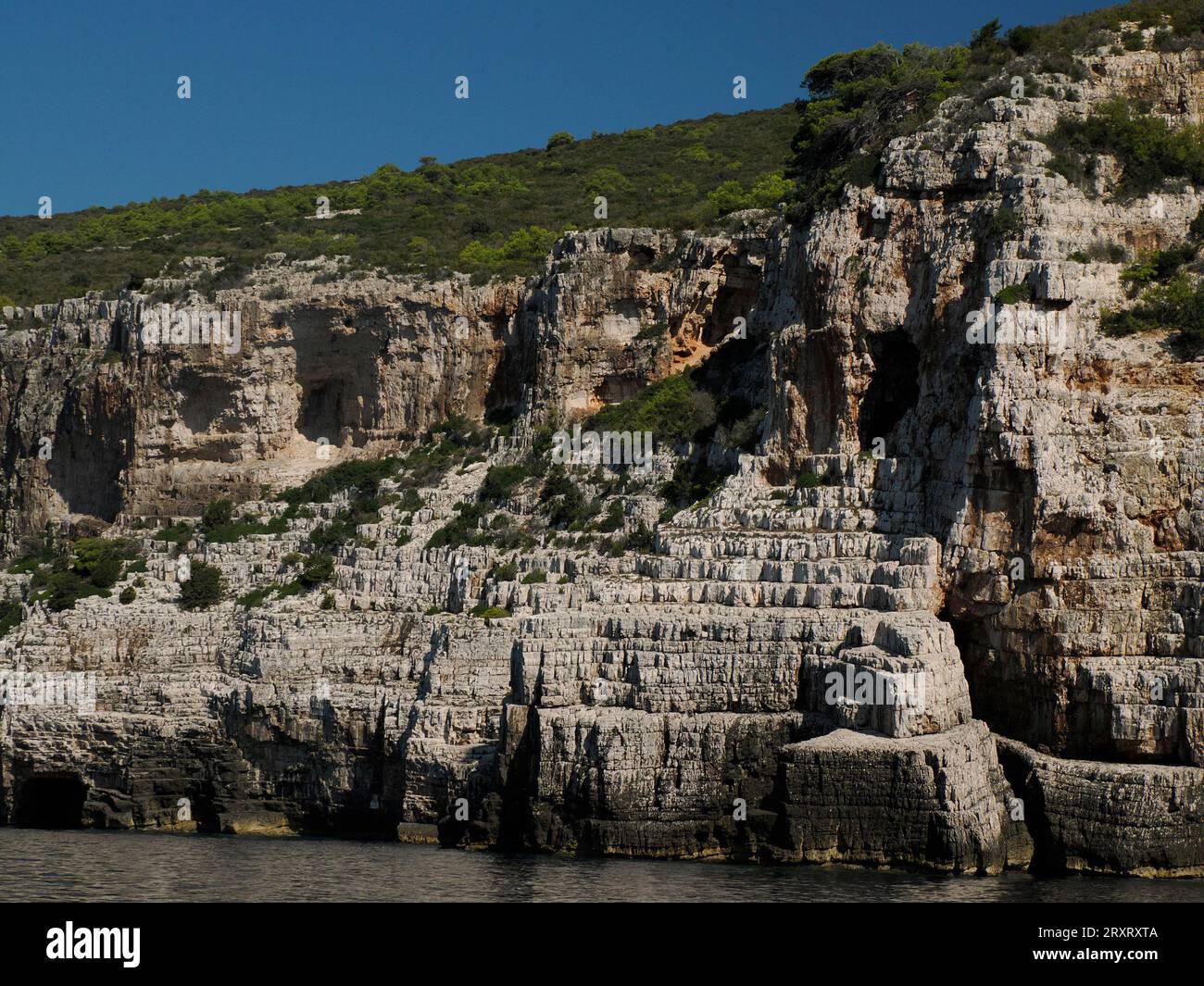 vis island croatia turquoise water and rock cliff, transparent clear ...