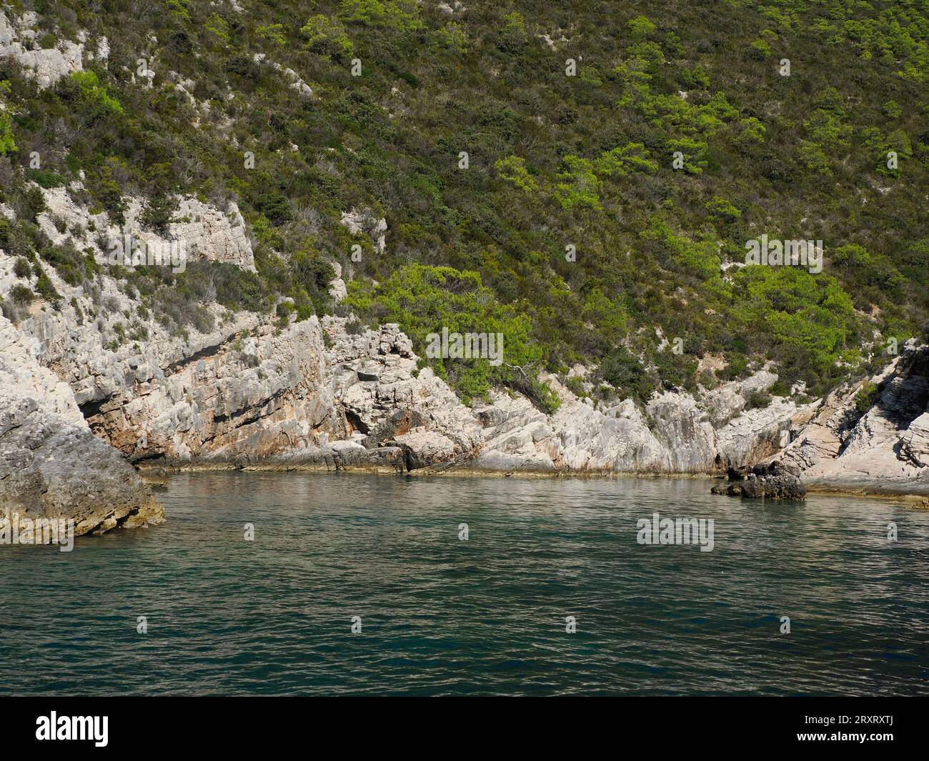 vis island croatia turquoise water and rock cliff, transparent clear ...