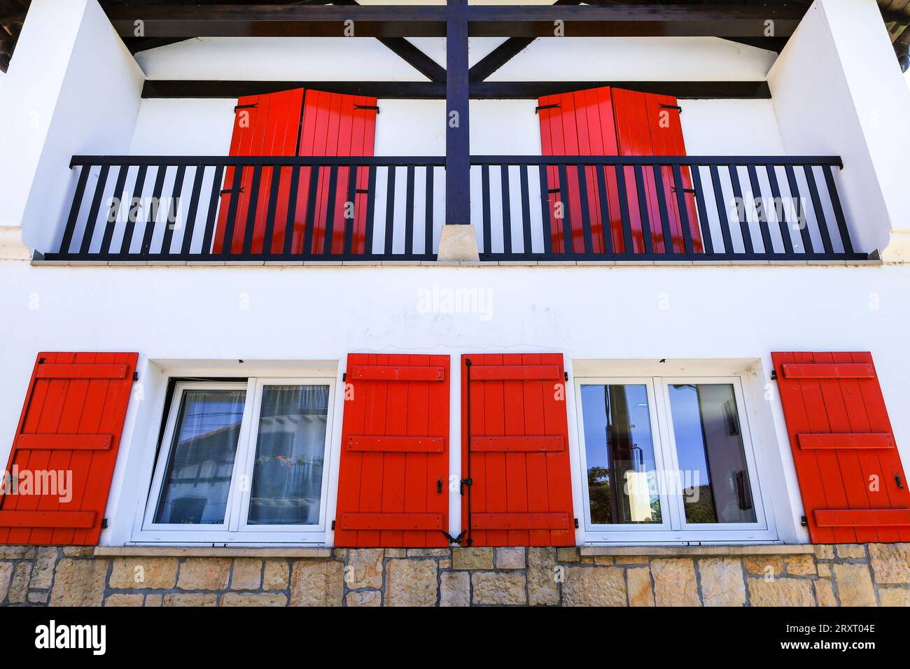 Traditional half-timbered houses in Bera, a small village in Spain near ...