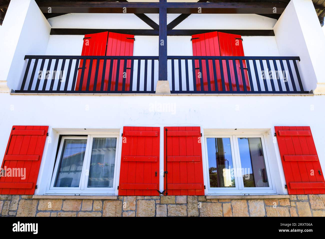 Traditional half-timbered houses in Bera, a small village in Spain near ...