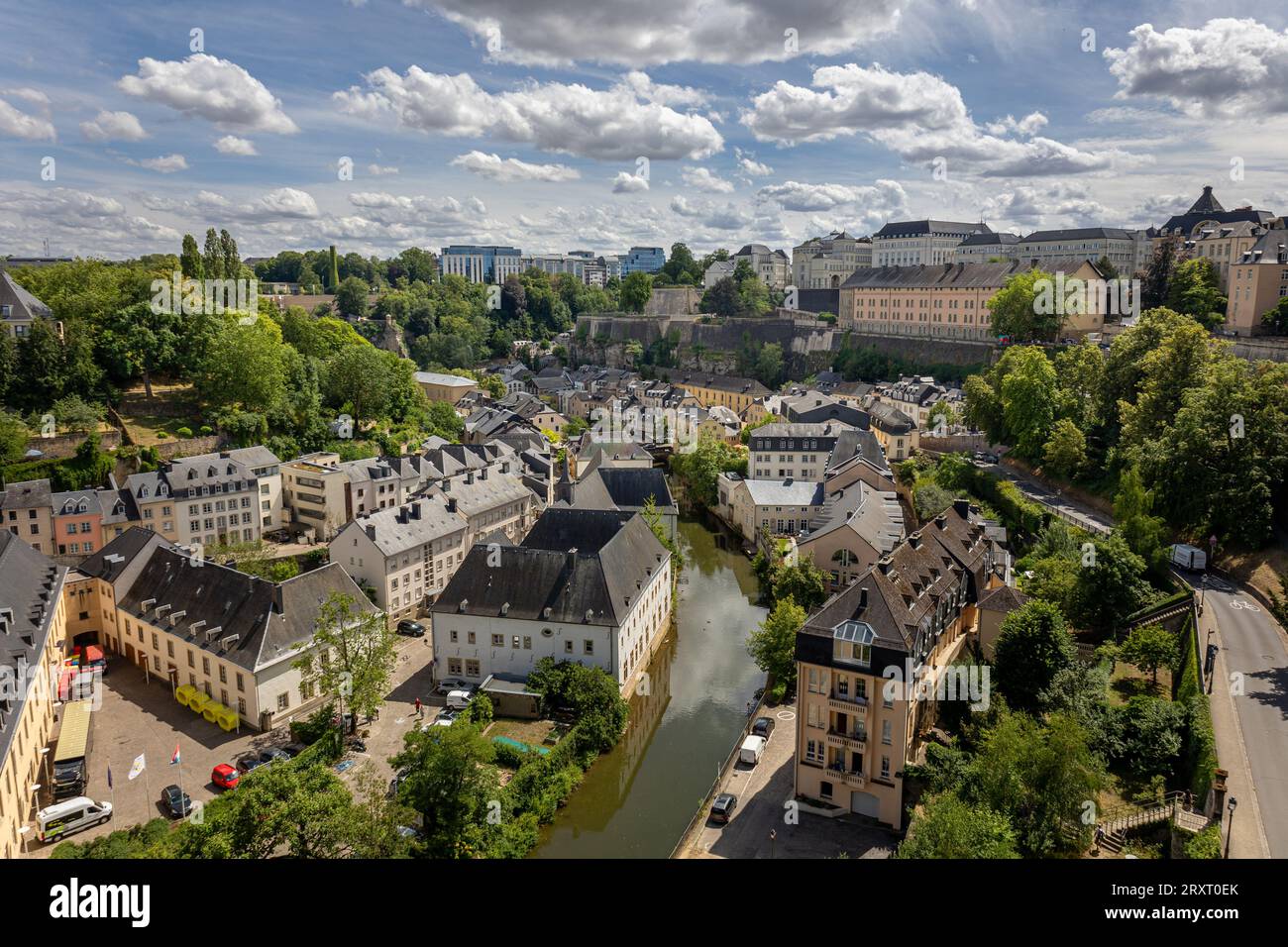 Luxembourg on a beautiful summer day, a beautiful historic city with ...