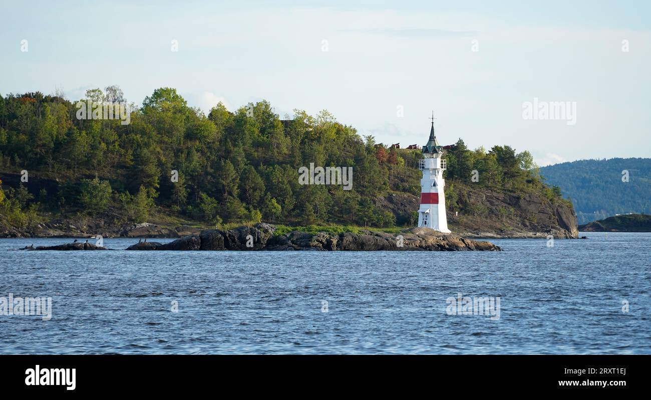 Lighthouse on the sea in Oslo, Norway. Lighthouse at the water Stock ...