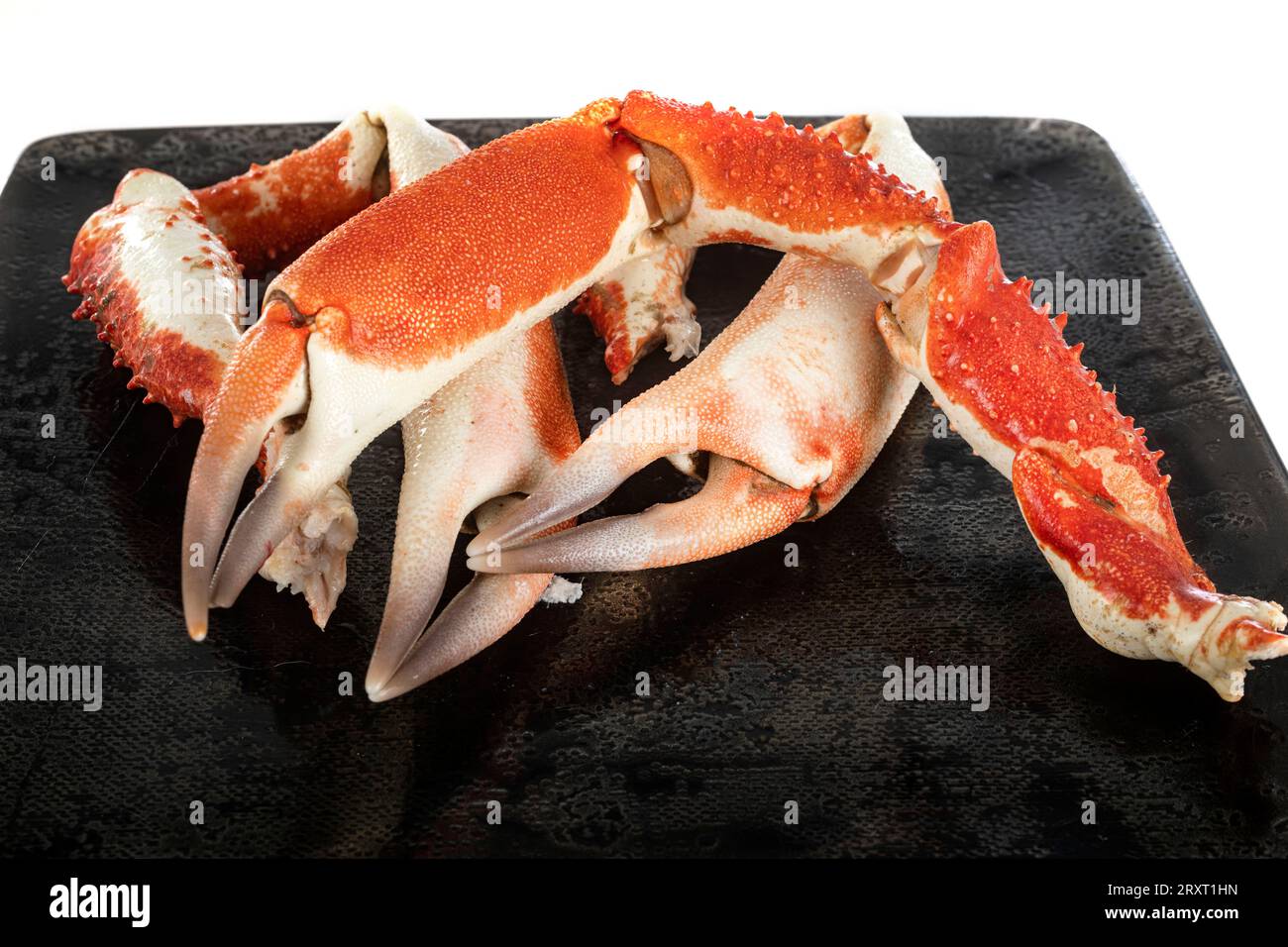 king crab leg in front of white background Stock Photo - Alamy
