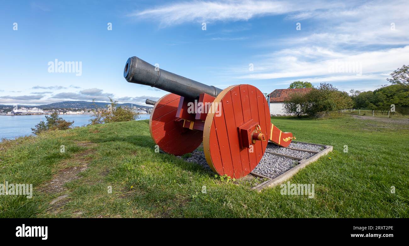 Colorful decorative cannon in Oslo, Norway. Oslo Sightseeing Stock ...