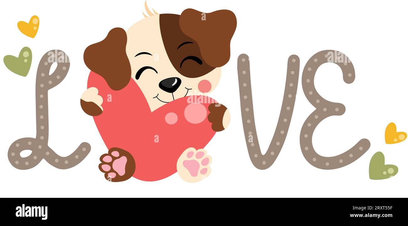Dog holding love heart hi-res stock photography and images - Alamy