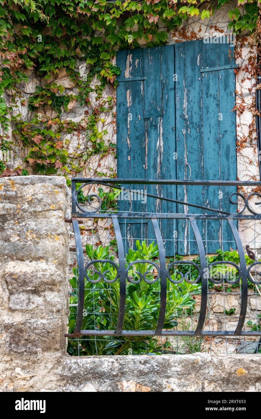 old rustic weather beaten rural barn door in the countryside on the ...