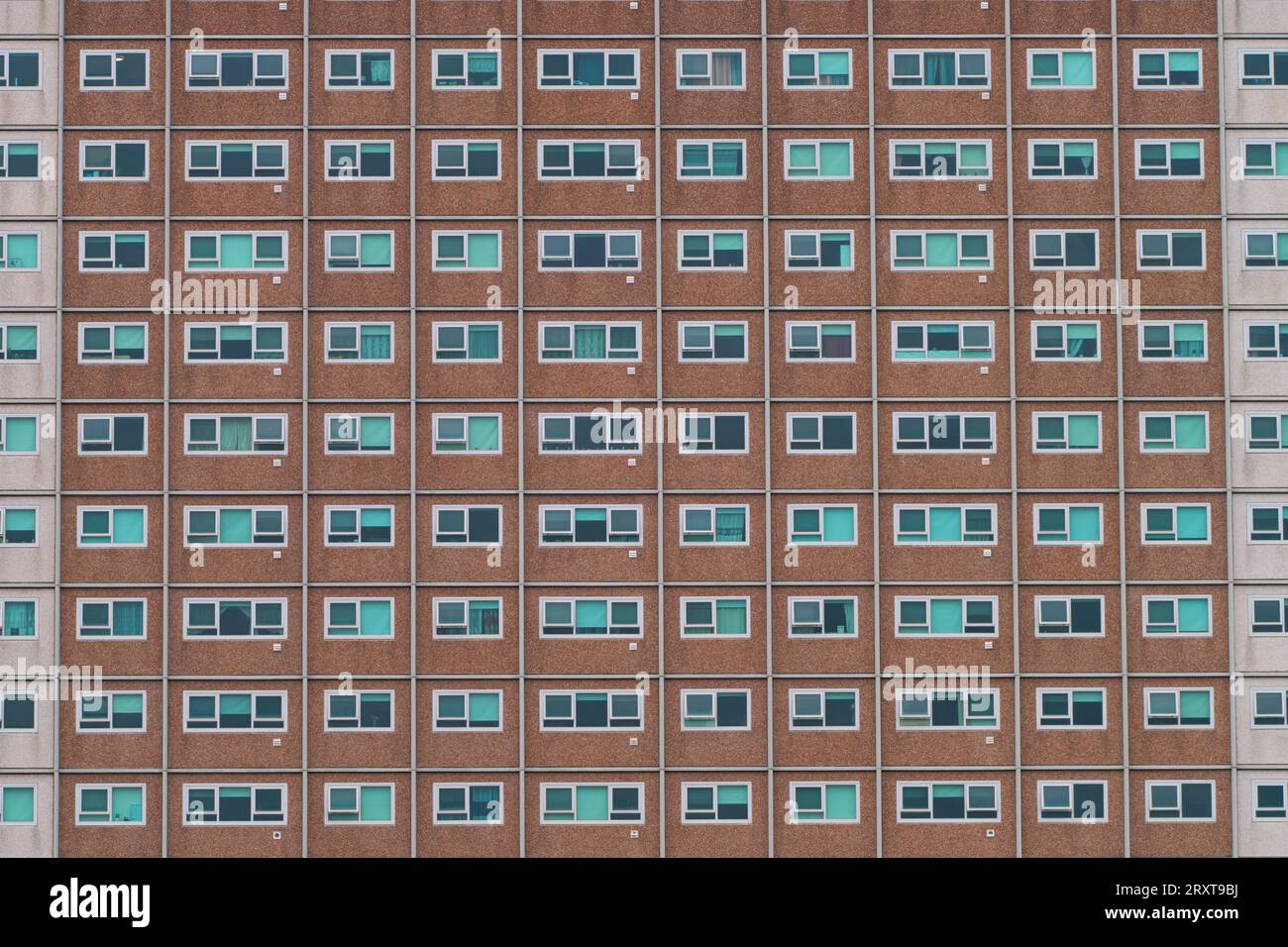 High rise flats and public housing apartment building exterior view ...