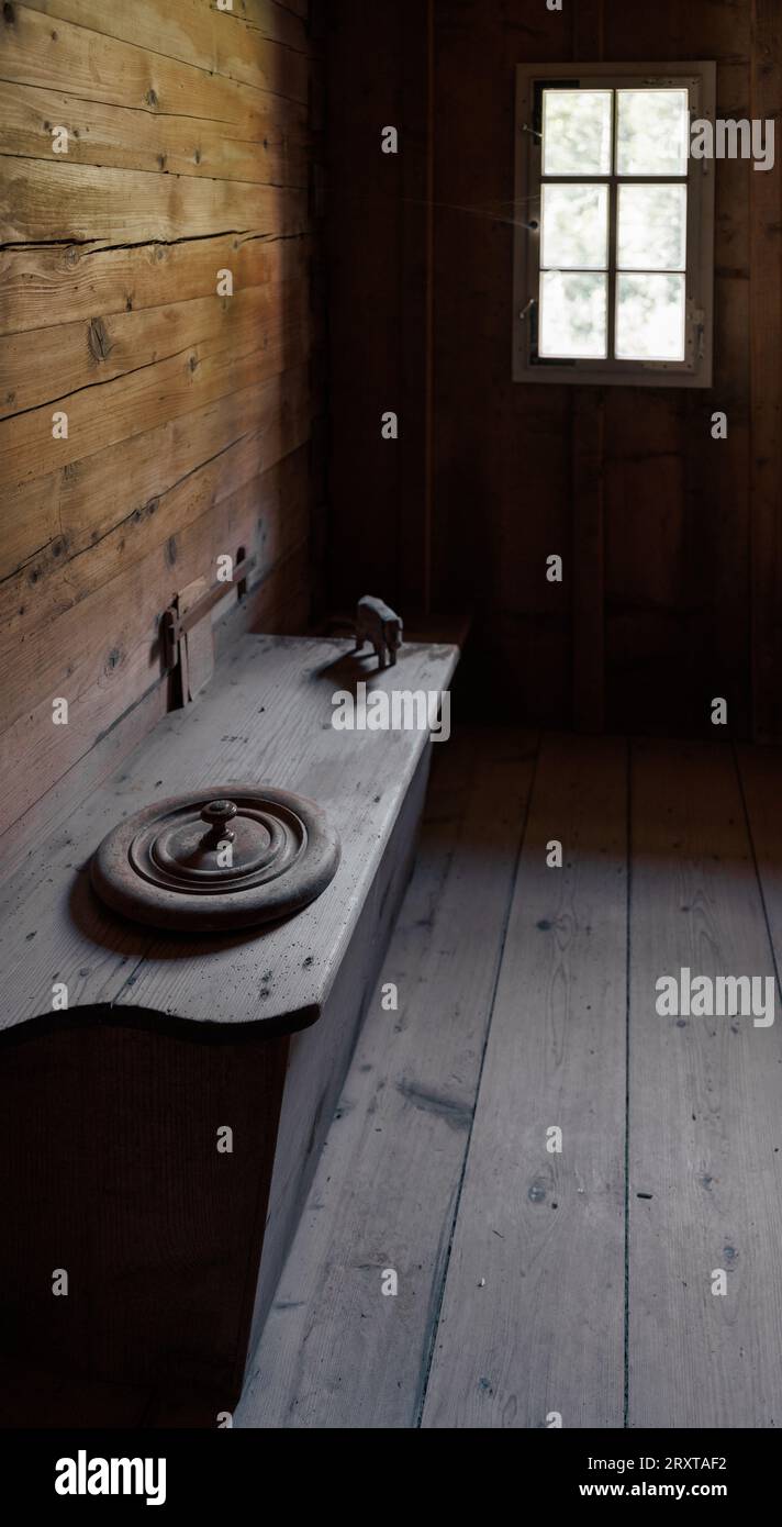 outhouse inside an old house in Ballenberg Stock Photo - Alamy